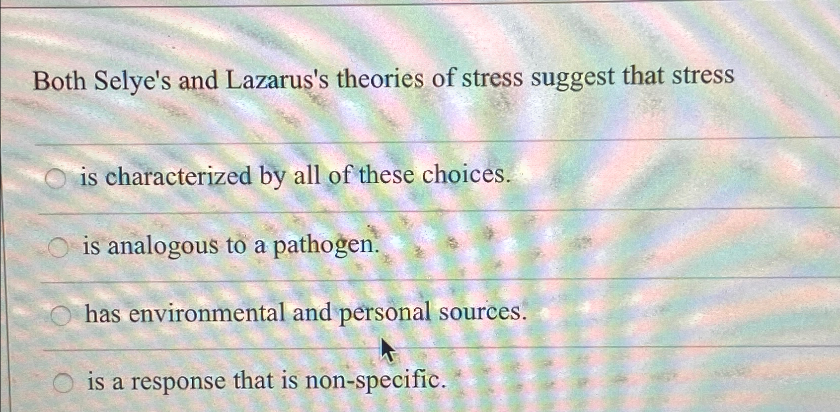 Solved Both Selye's and Lazarus's theories of stress suggest | Chegg.com