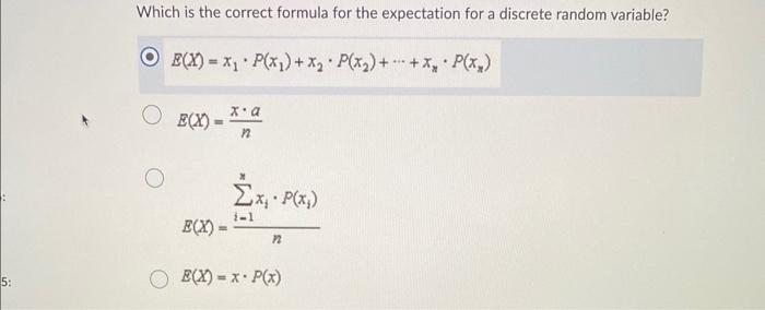 Solved Which is the correct formula for the expectation for | Chegg.com