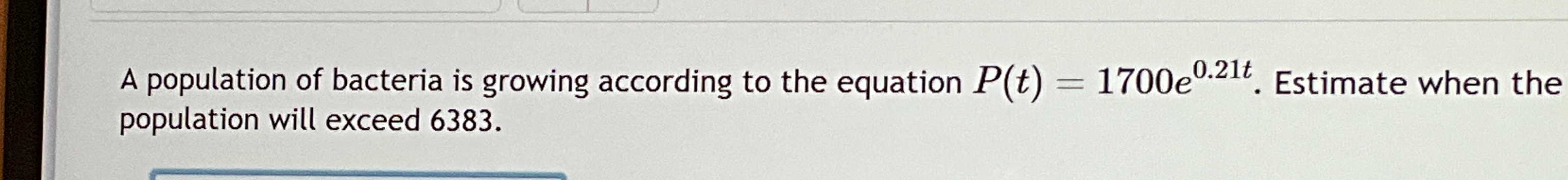 Solved A population of bacteria is growing according to the | Chegg.com