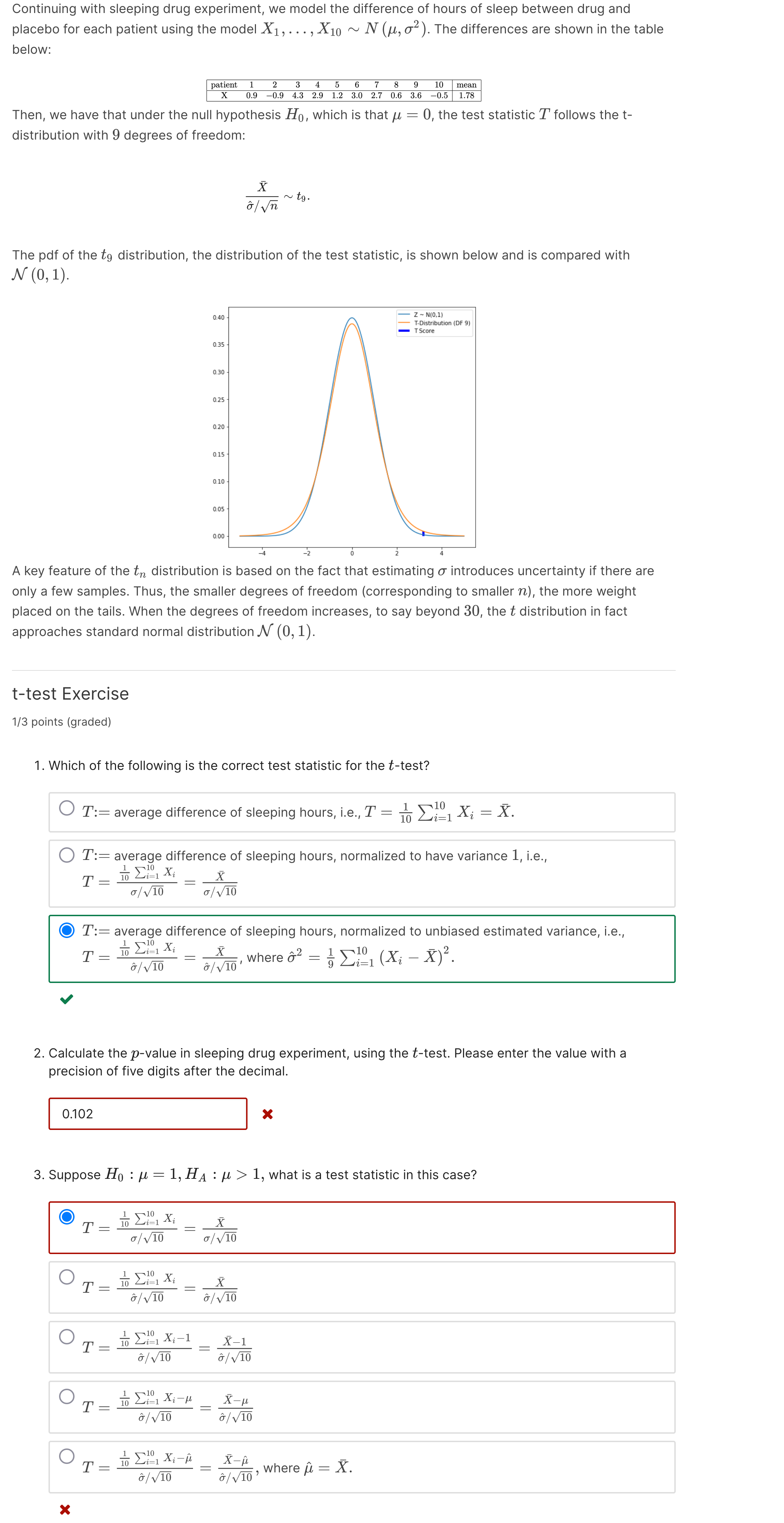 Solved Continuing with sleeping drug experiment, we model | Chegg.com