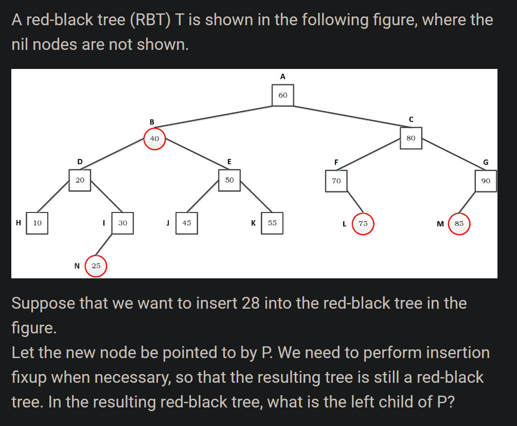 Solved A Red Black Tree Rbt T is Shown In The Following