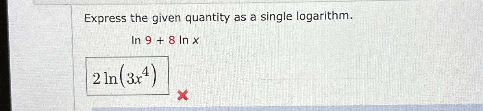 Solved Express the given quantity as a single | Chegg.com