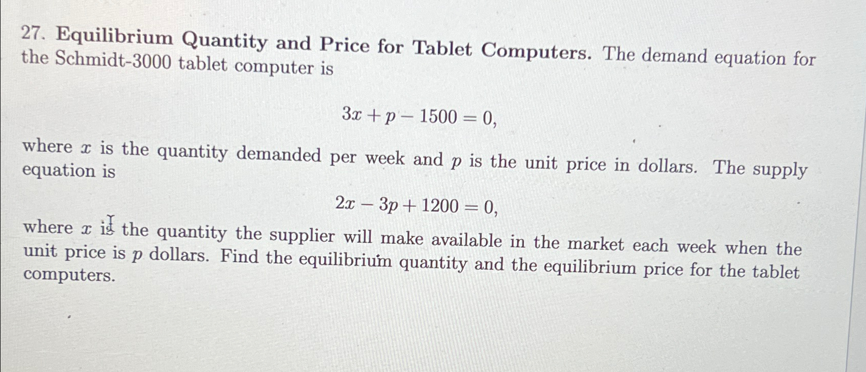 Solved Equilibrium Quantity and Price for Tablet Computers. | Chegg.com