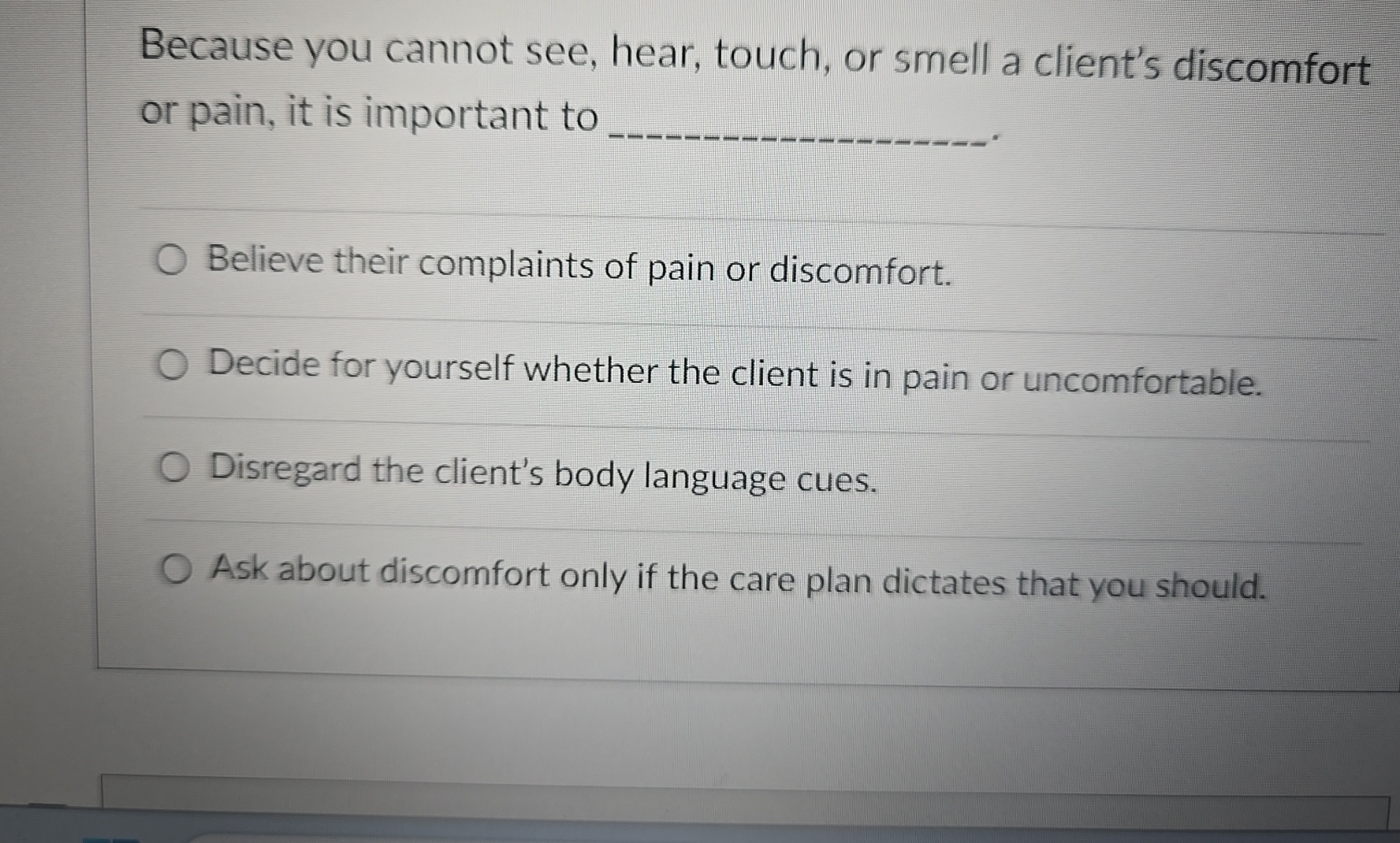 Solved Because you cannot see, hear, touch, or smell a | Chegg.com