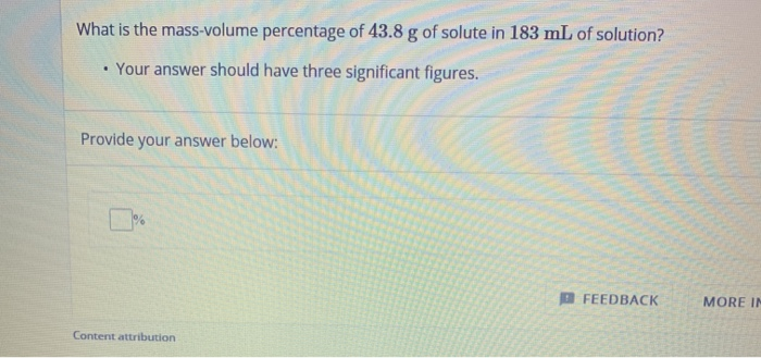 Solved What is the mass-volume percentage of 43.8 g of | Chegg.com