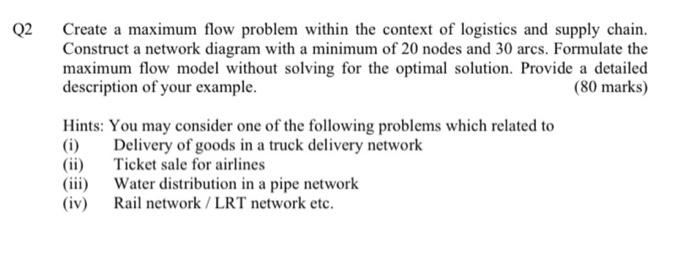 Create a maximum flow problem within the context of | Chegg.com