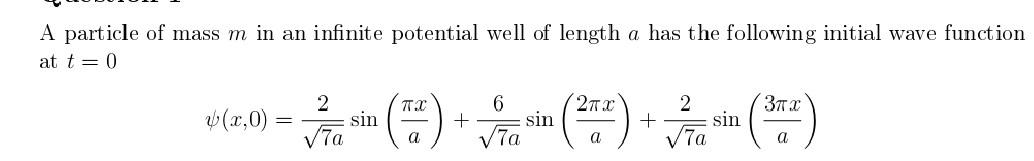 Solved A particle of mass m in an infinite potential well of | Chegg.com