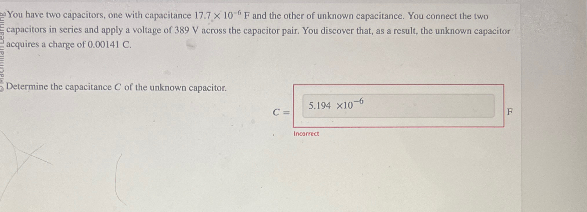 Solved You have two capacitors, one with capacitance | Chegg.com
