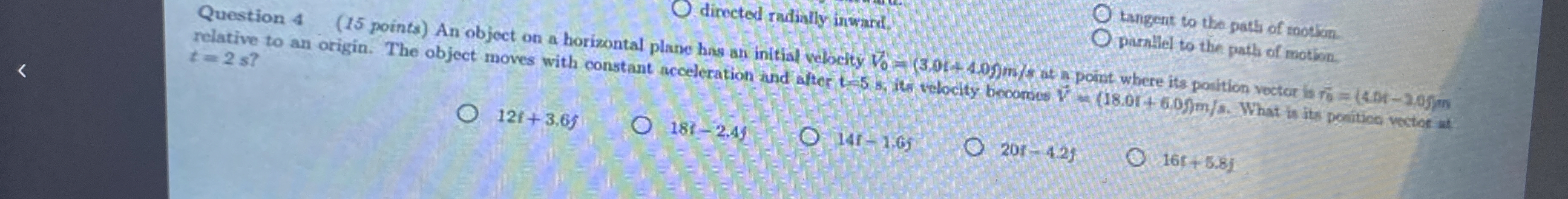 Solved Question 4, ( 15 ﻿points) ﻿An obiect on | Chegg.com