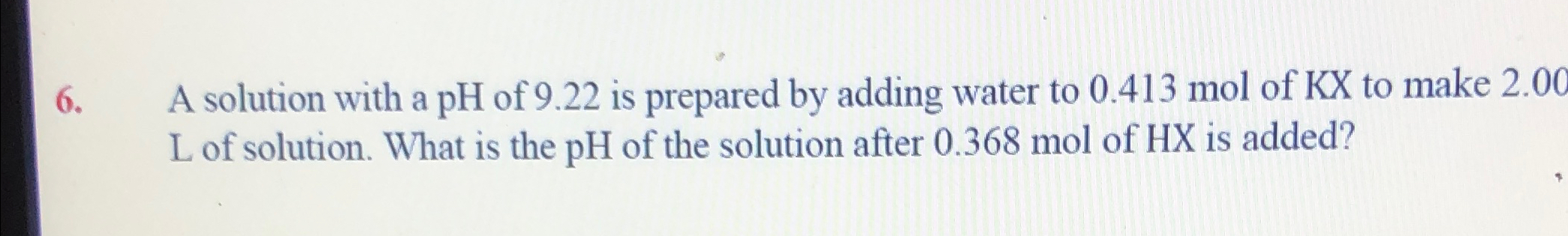 Solved A solution with a pH ﻿of 9.22 ﻿is prepared by adding | Chegg.com