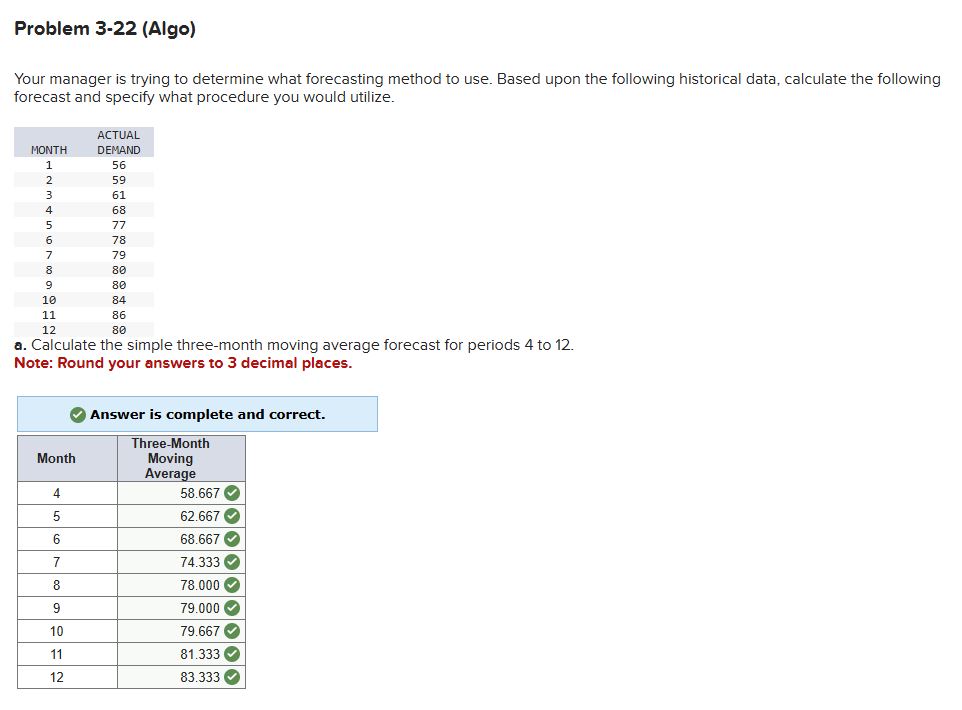 Problem 3-22 (Algo)Your manager is trying to | Chegg.com