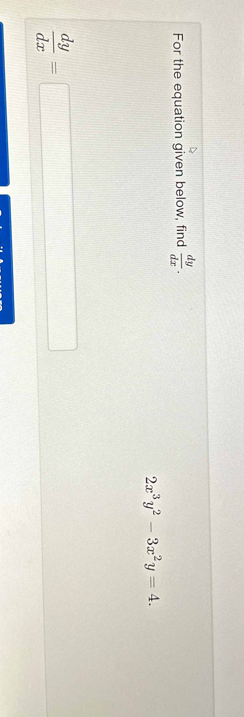 Solved For the equation given below, find | Chegg.com