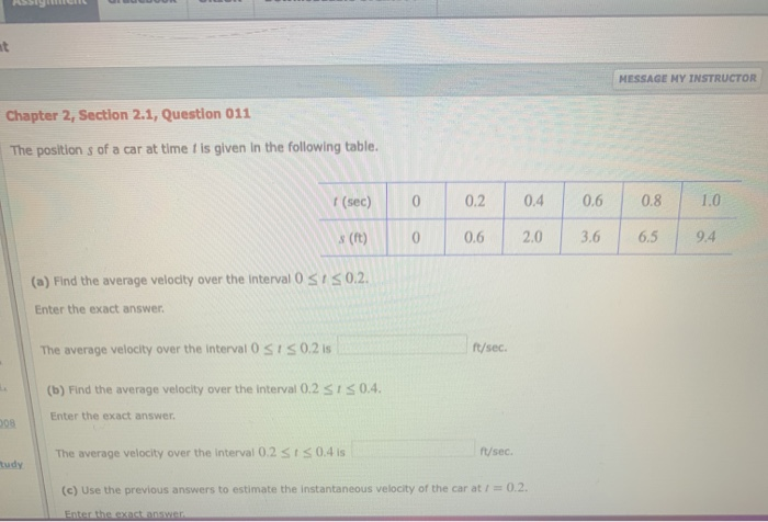 Solved MESSAGE MY INSTRUCTOR Chapter 2, Section 2.1, | Chegg.com