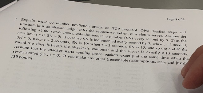 Page 3 of 4 3. Explain sequence number prediction | Chegg.com
