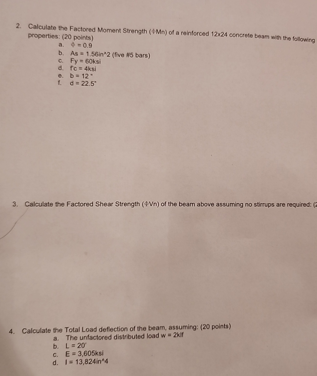 Solved Calculate the Factored Moment Strength ( ΦMn ) ﻿of a | Chegg.com
