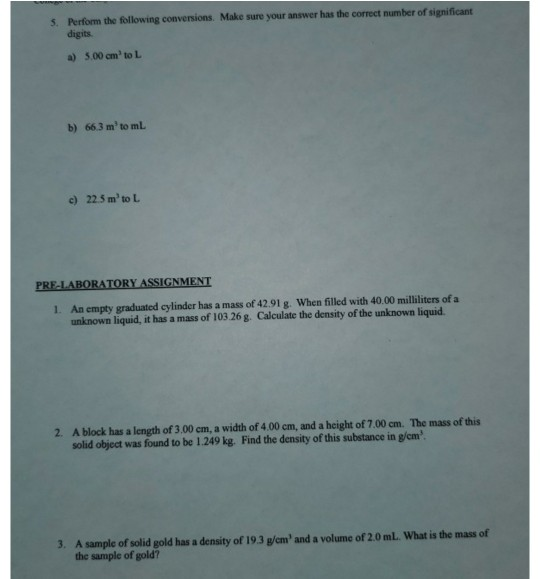 Solved 5. Perform the following conversions. Make sure your | Chegg.com