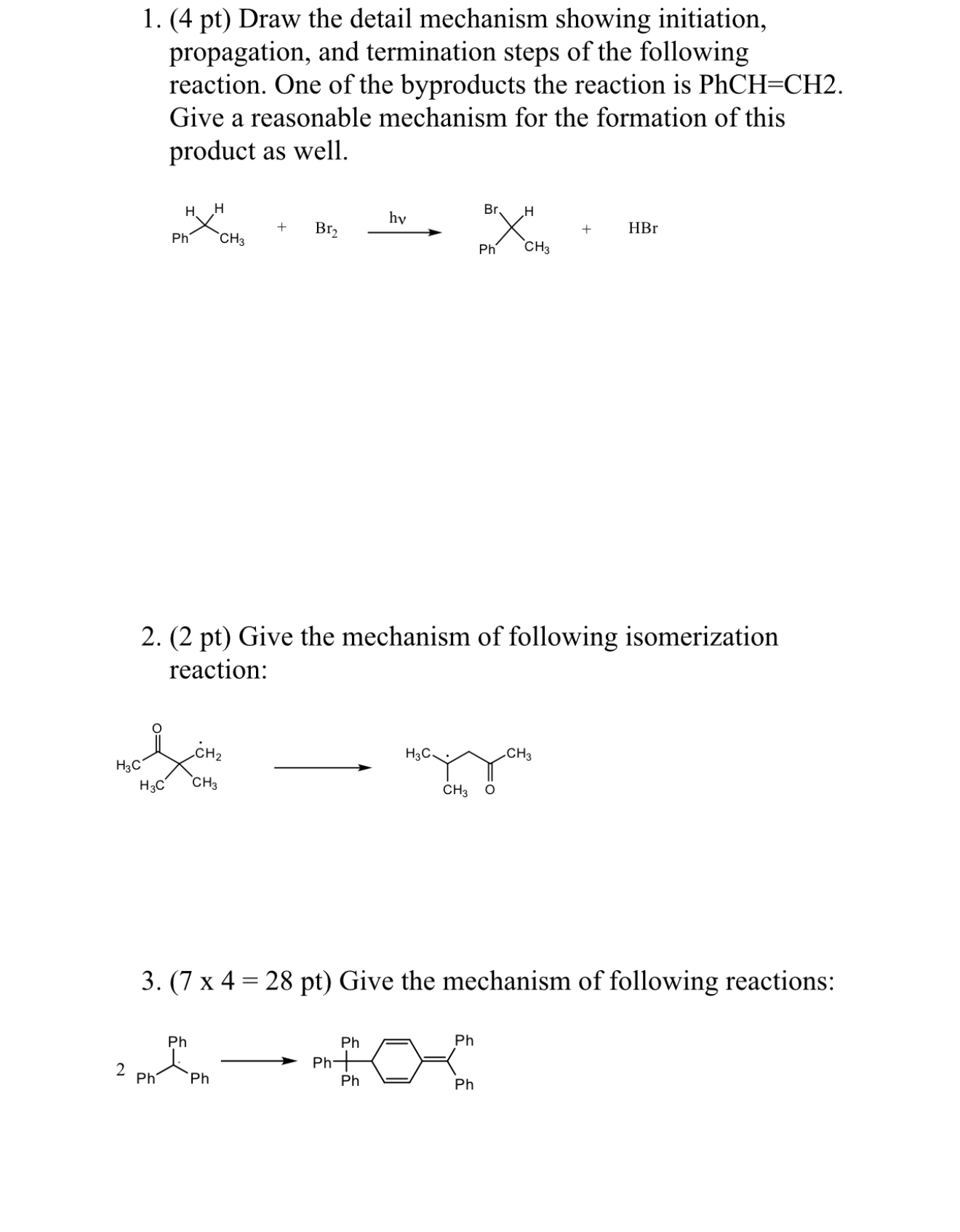 Solved (4 ﻿pt) ﻿Draw the detail mechanism showing | Chegg.com