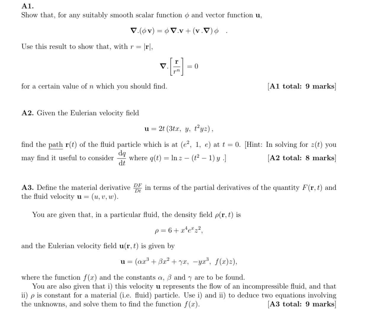 Solved A1.Show that, for any suitably smooth scalar function | Chegg.com