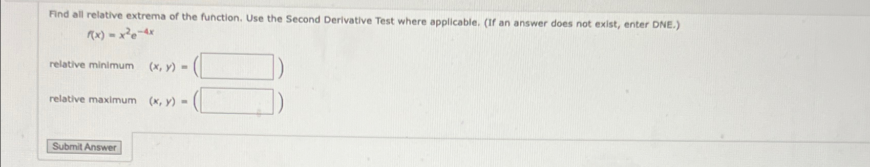 Solved Find all relative extrema of the function. Use the | Chegg.com