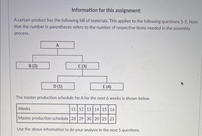 Solved Information for this assignment: A certain product | Chegg.com