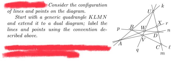 Consider the configuration of lines and points on the | Chegg.com