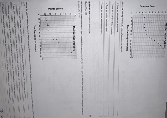 Solved Question 3(Muttiple Choice Worth 2 points) (Scatter | Chegg.com