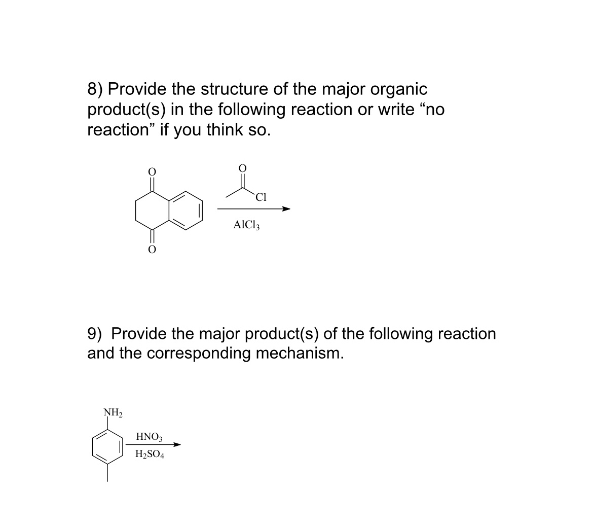 Provide the structure of the major organic product(s) | Chegg.com