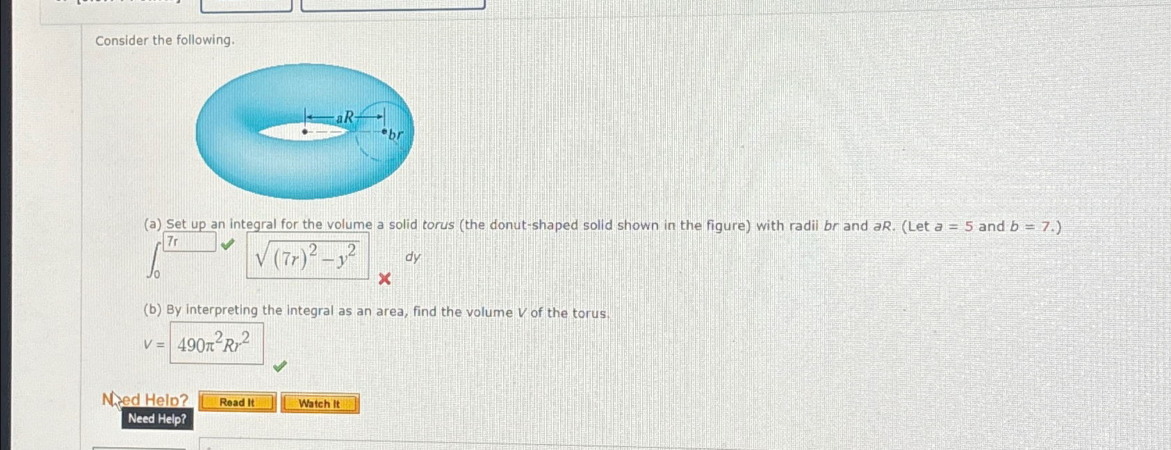 Solved Consider the following.(a) ﻿Set up an integral for | Chegg.com