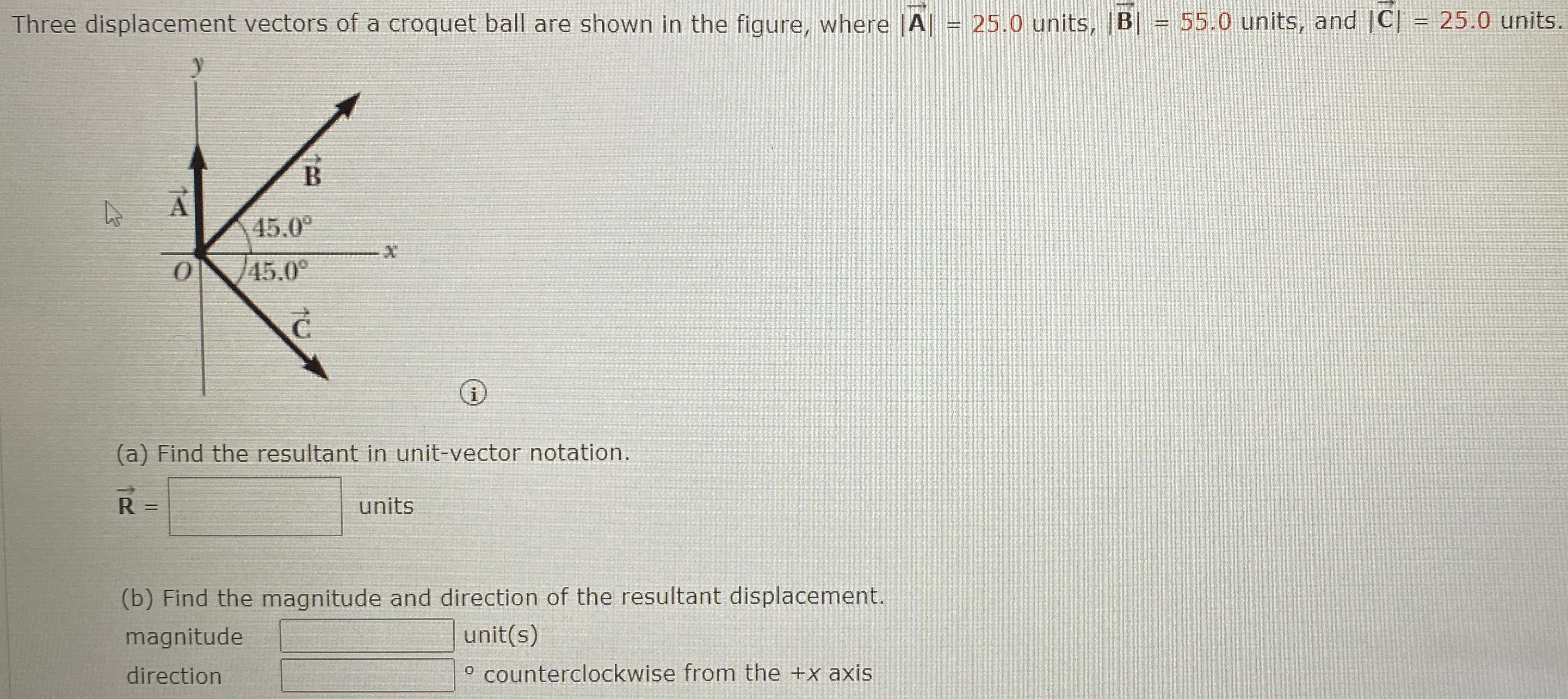 Solved Three displacement vectors of a croquet ball are | Chegg.com