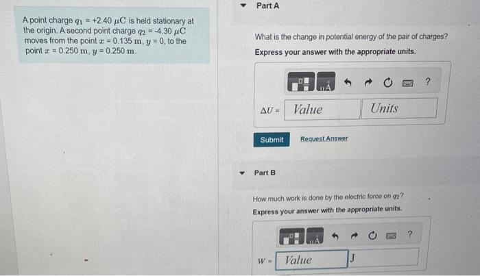 Solved A point charge q1=+2.40μC is held stationary at the | Chegg.com