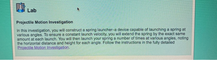 Solved Projectile Motion Lab Overview With projectile | Chegg.com