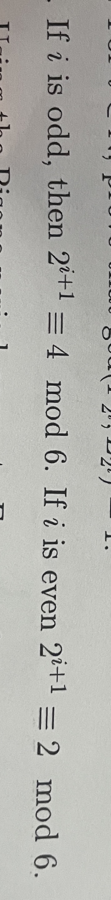 Solved Prove that if i is odd, then 2i+1-=4mod6. ﻿If i ﻿is | Chegg.com