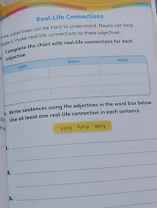 Real-Life Connections adjectives can be hard to | Chegg.com