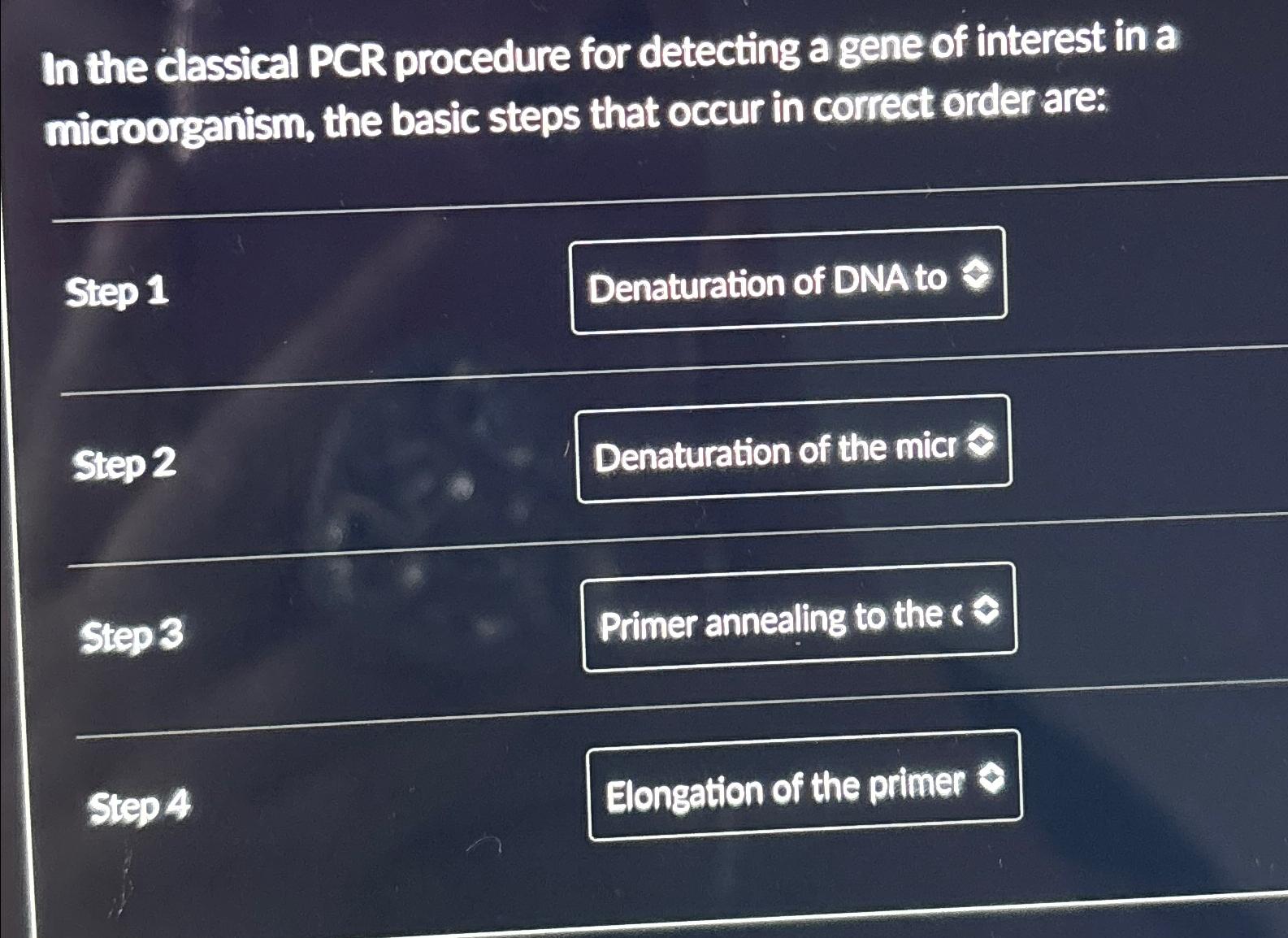 Solved In the classical PCR procedure for detecting a gene | Chegg.com