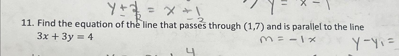 Solved Find the equation of the line that passes through | Chegg.com