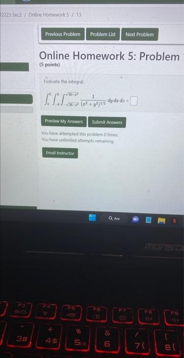 Online Homework 5: Problem 13 (5 points) | Chegg.com