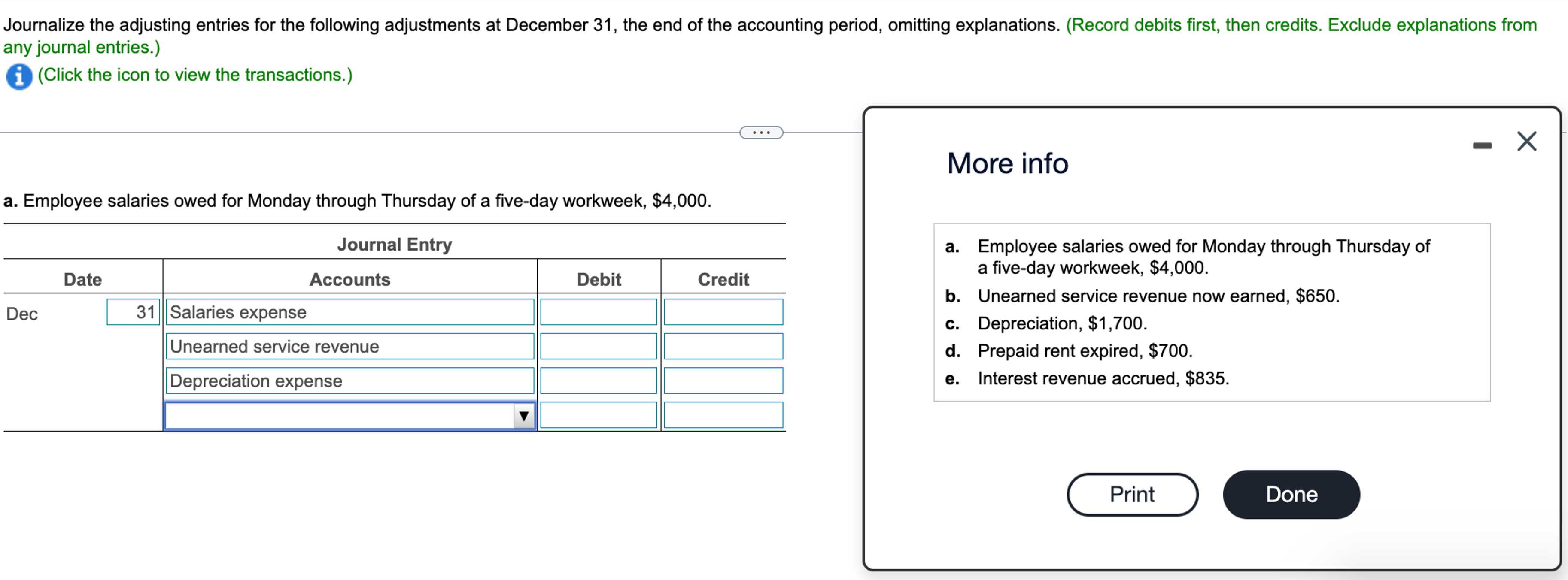 Solved Journalize the adjusting entries for the following | Chegg.com