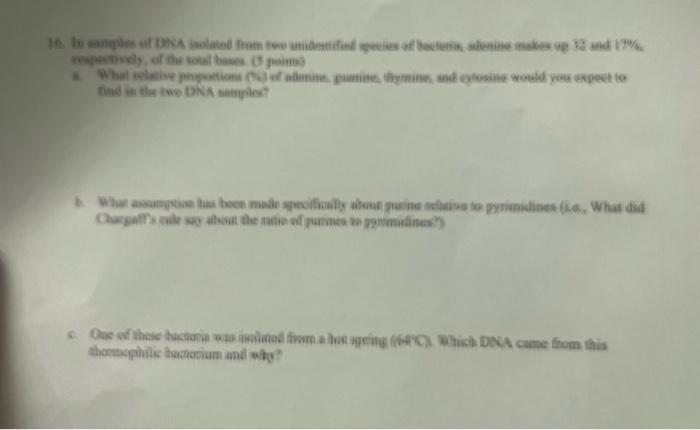 Solved find in the twe IDN samyles?16. In samples of DNA | Chegg.com