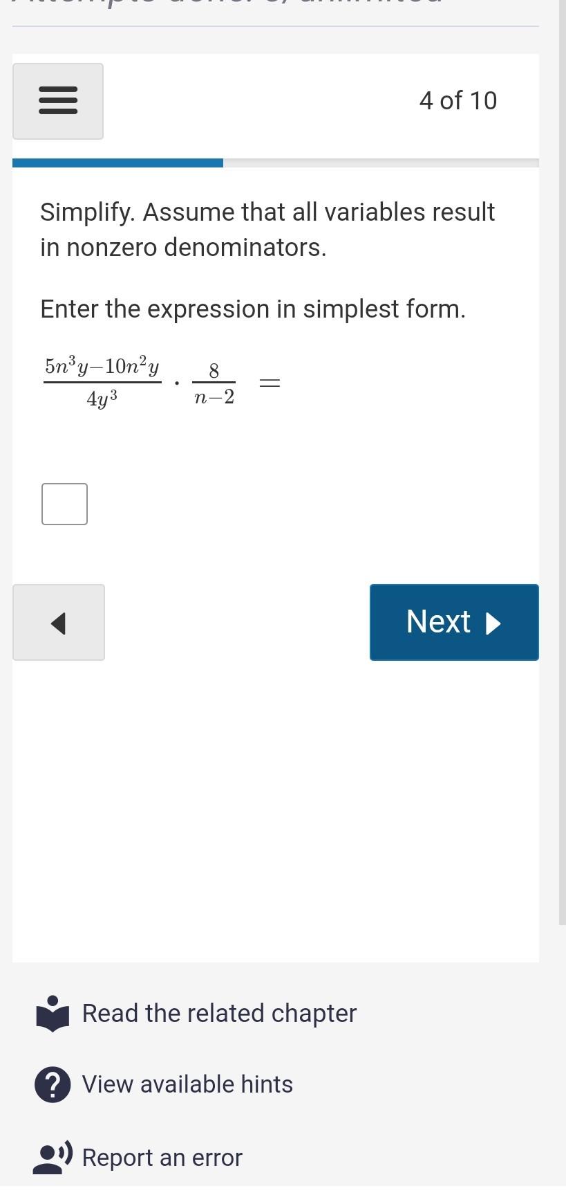 Solved Simplify. Assume that all variables result in nonzero | Chegg.com