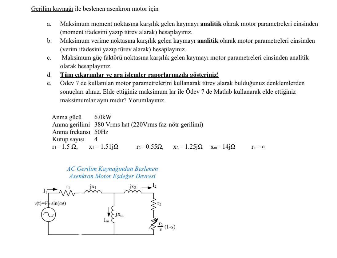 Solved For asynchronous motor fed by voltage sourcea.A.) | Chegg.com