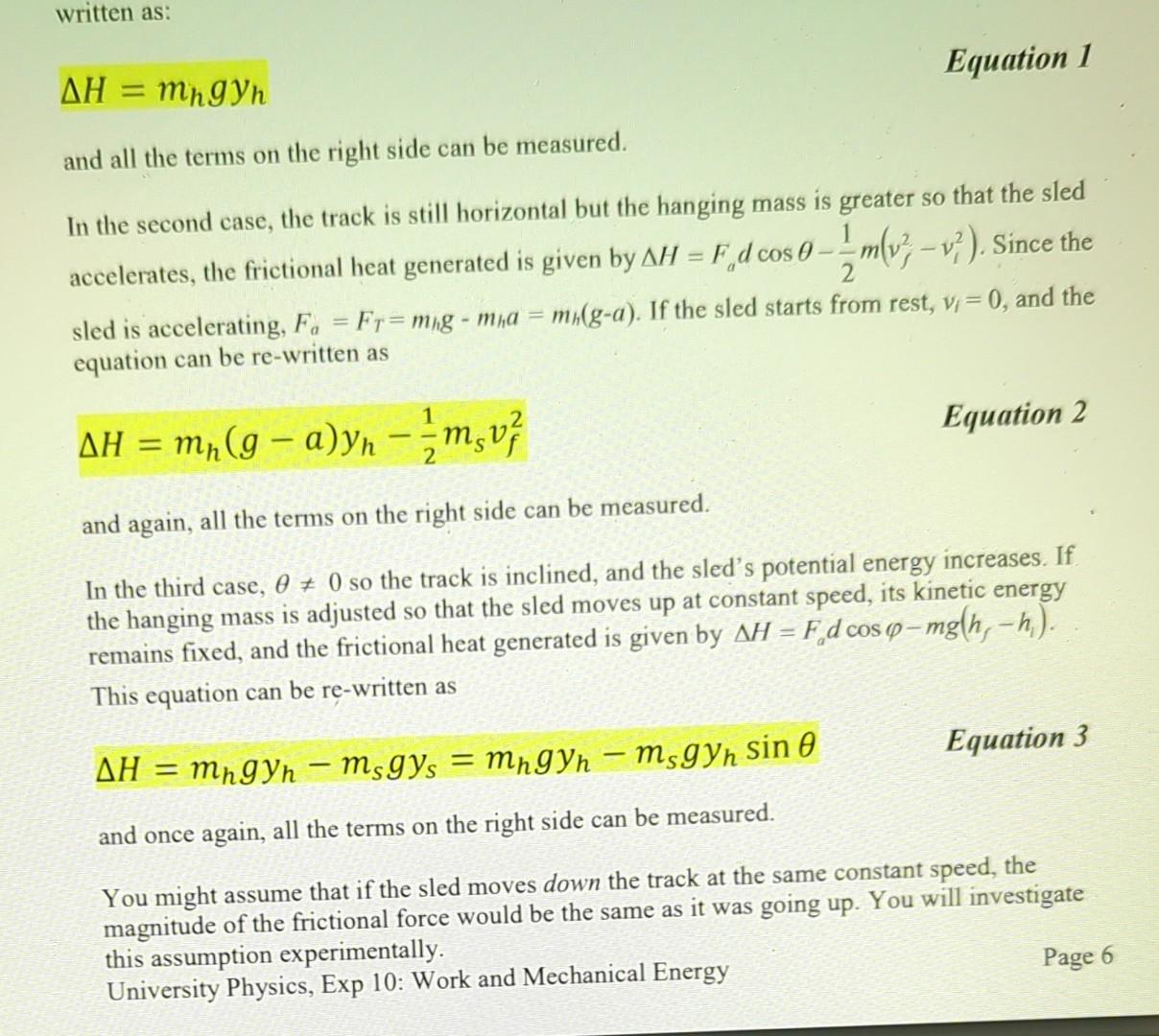 Solved In part C, was the frictional force constant as the | Chegg.com