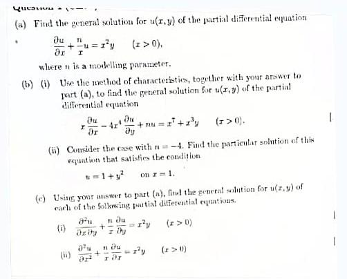 Solved (8) Find the general solution for u(x,y) of the | Chegg.com