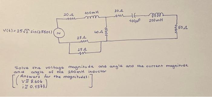 Solved Solve the voltage magnitude and angle and the current | Chegg.com