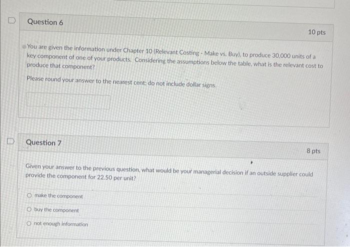 Solved You are given the information under Chapter 10 | Chegg.com