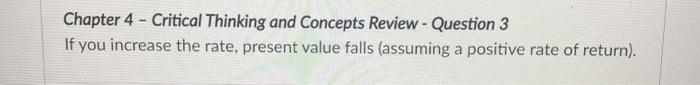 Solved Chapter 4 - Critical Thinking and Concepts Review - | Chegg.com