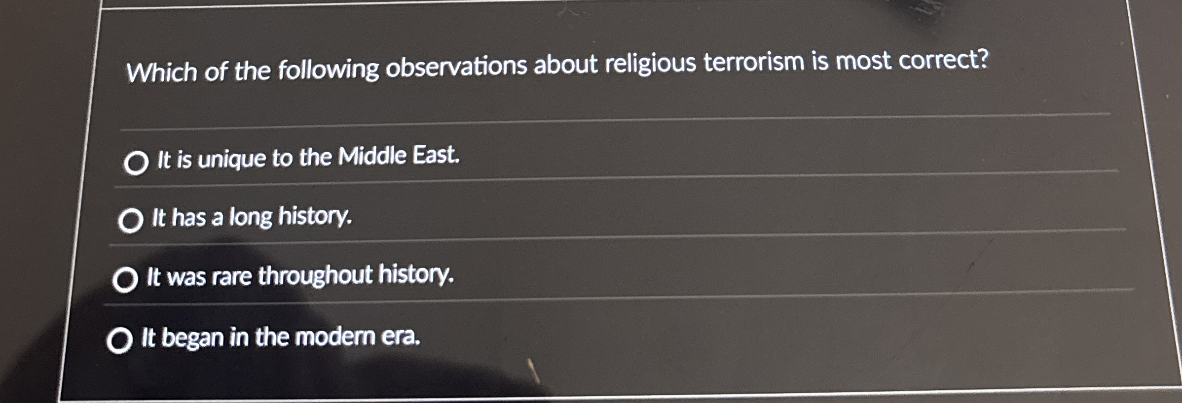 Solved Which of the following observations about religious | Chegg.com