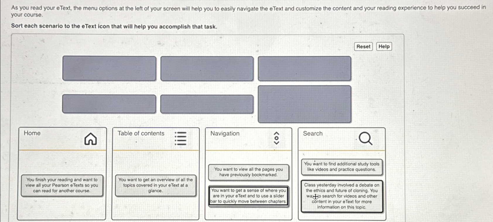 Solved As you read your eText, the menu options at the left | Chegg.com