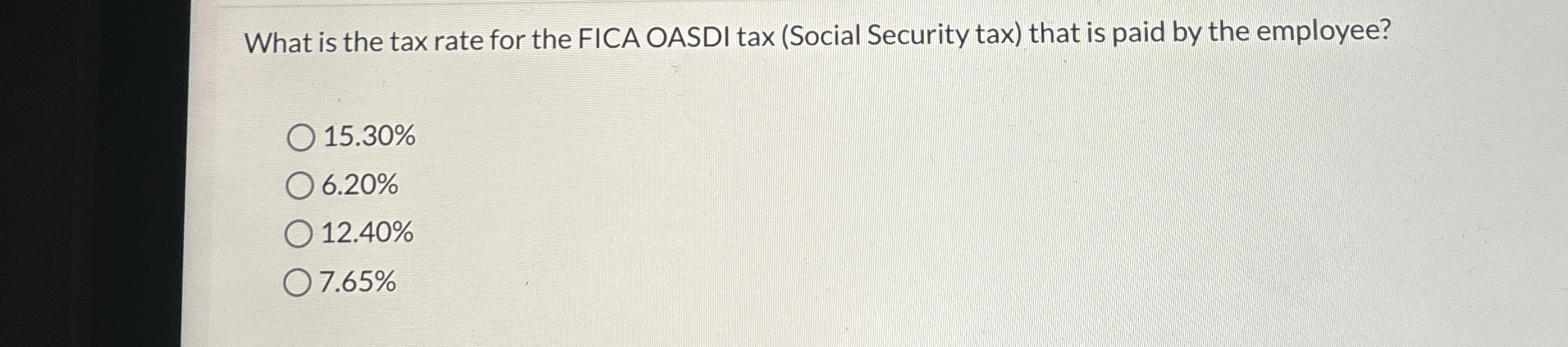 Solved What is the tax rate for the FICA OASDI tax (Social | Chegg.com