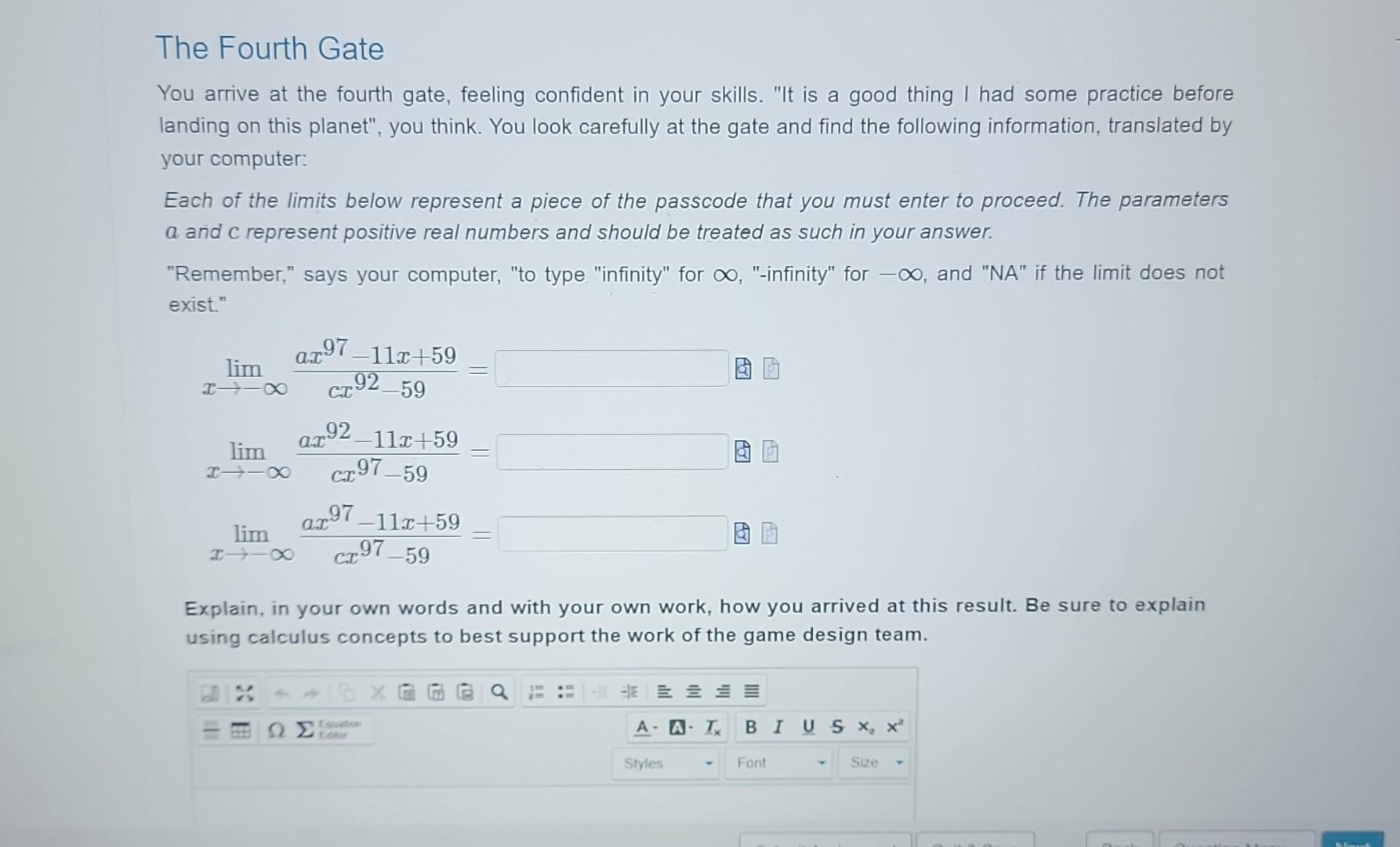 Solved You arrive at the fourth gate, feeling confident in | Chegg.com