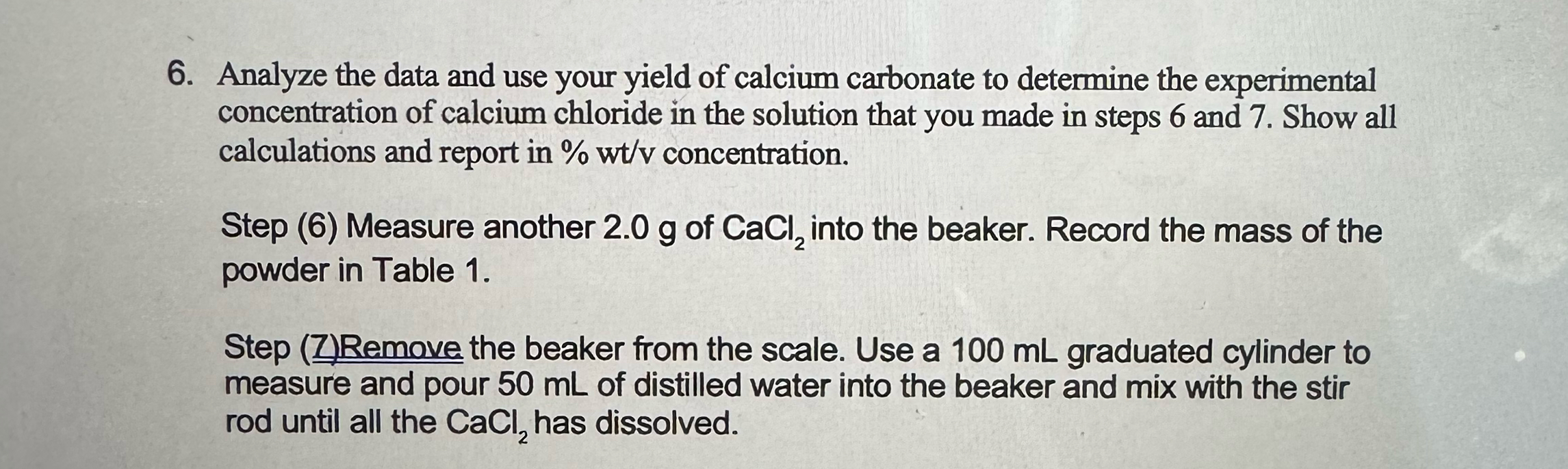Analyze the data and use your yield of calcium | Chegg.com